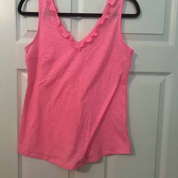 Lilly Pulitzer | Tops | Lilly Pulitzer Pink Ruffle Tank Top | Poshmark